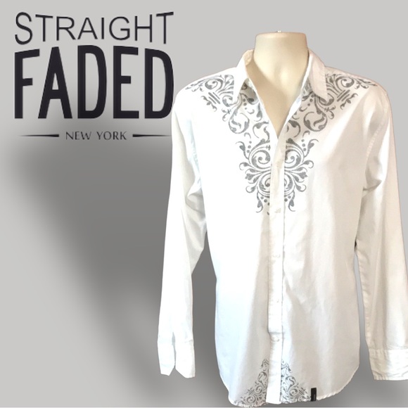Straight Faded | Shirts | Straight Faded Mens Designer Button Down ...